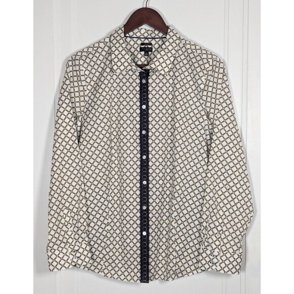 Talbots | Tops | Talbots Noniron Chain Print Button Up Shirt Size 6p ...